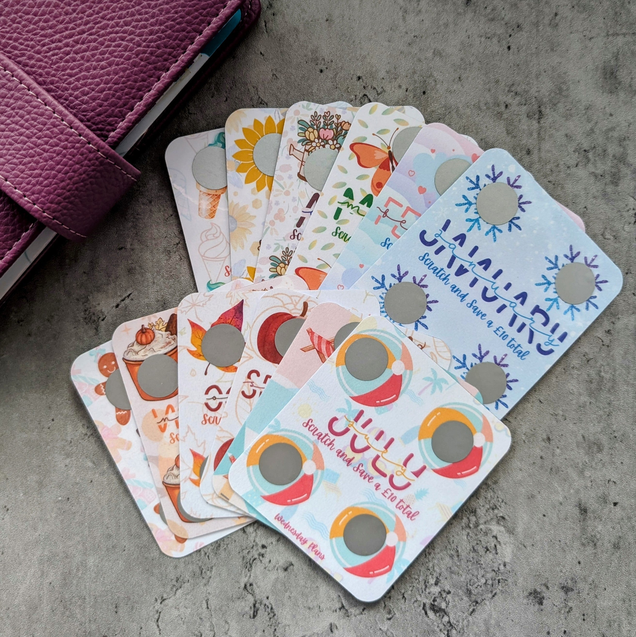 Annual Mini Scratch Off Saving Challenge Set – Wednesday Plans